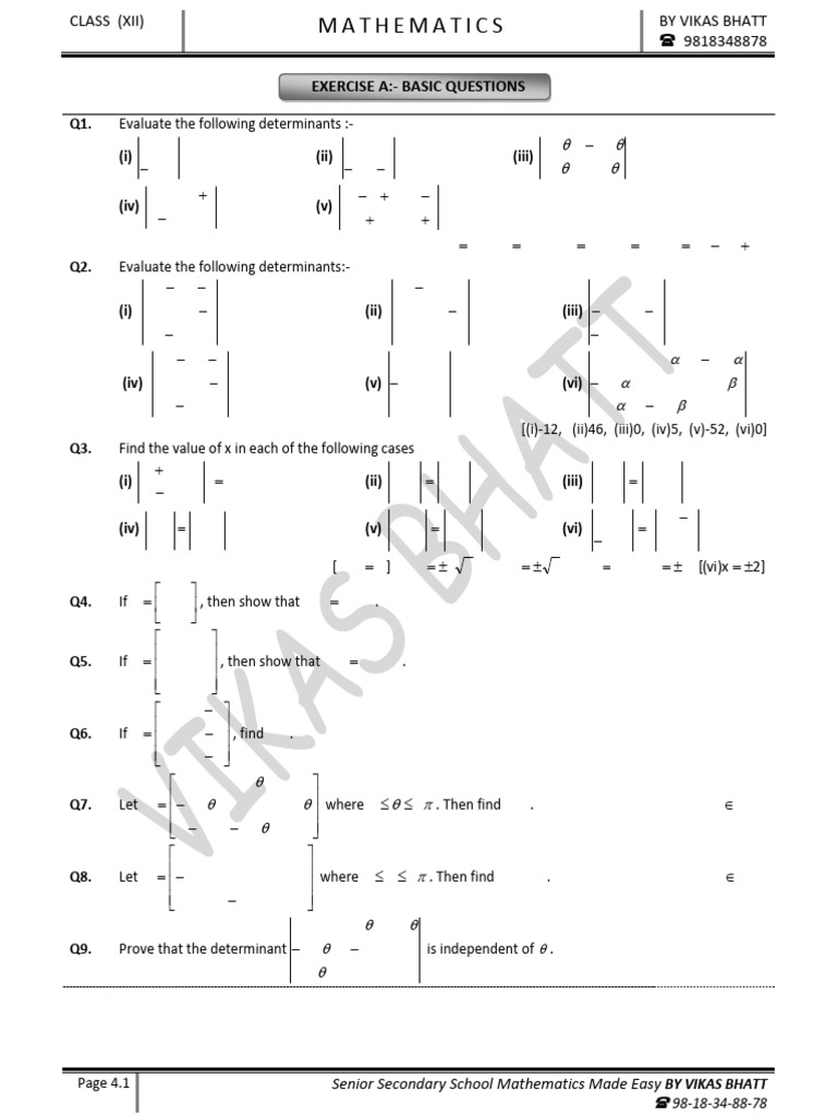 9 Chapter 4 Determinants (1) | PDF | Mathematical Analysis | Abstract Algebra