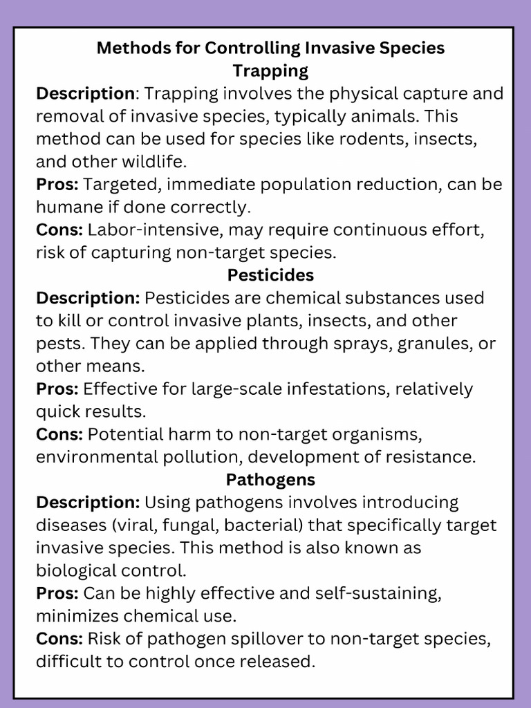 Methods For Controlling Invasive Species Trapping Description Trapping ...