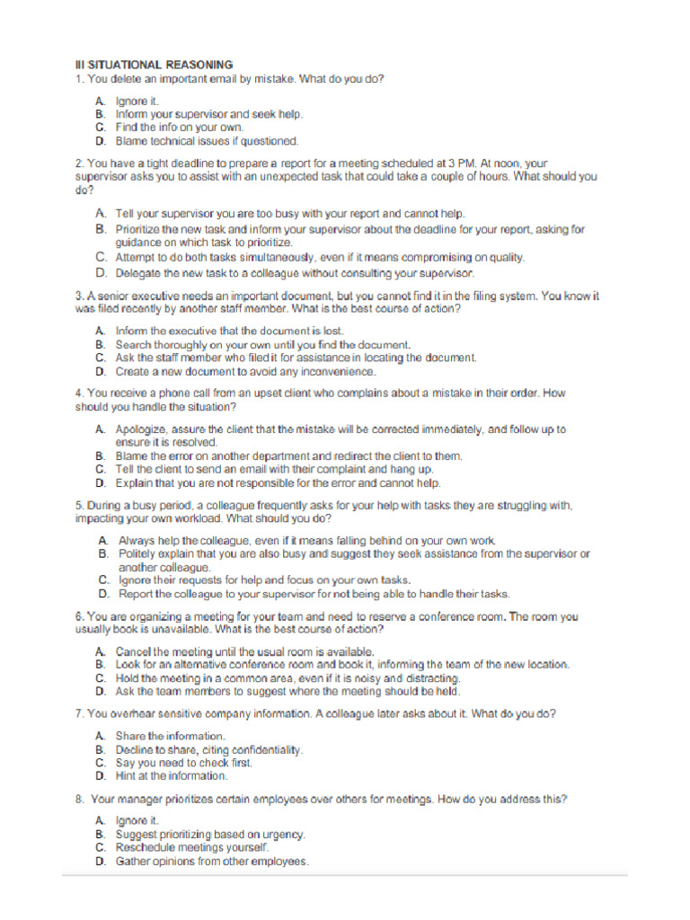 Pre Employment Exam | PDF