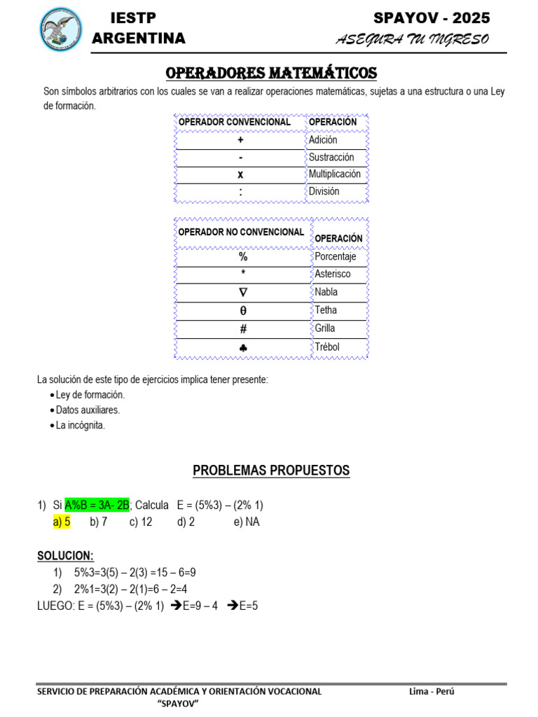 Sesion - 2-Operadores Matematicos-Desarrollados | PDF | Notación ...
