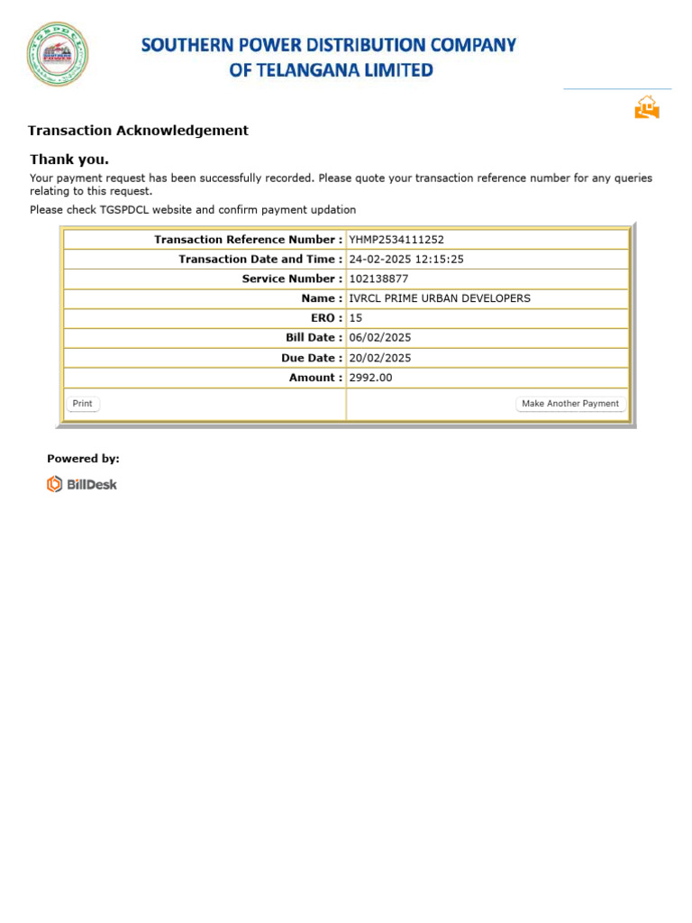 Hyderabad Electricity Bill | PDF