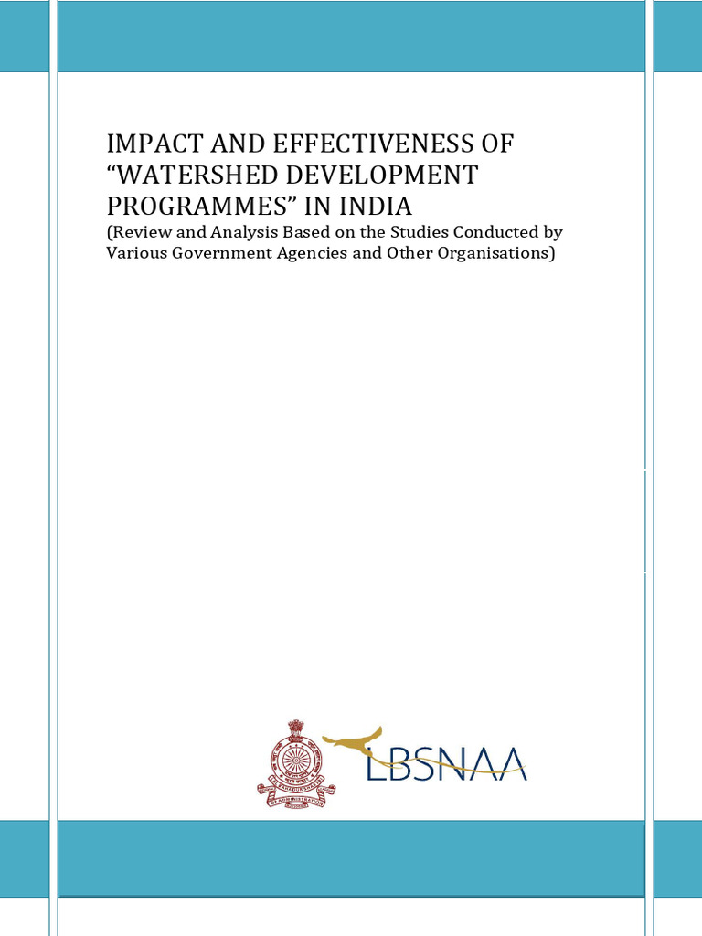 Effectiveness of Watershed Programs in India | PDF | Agriculture ...
