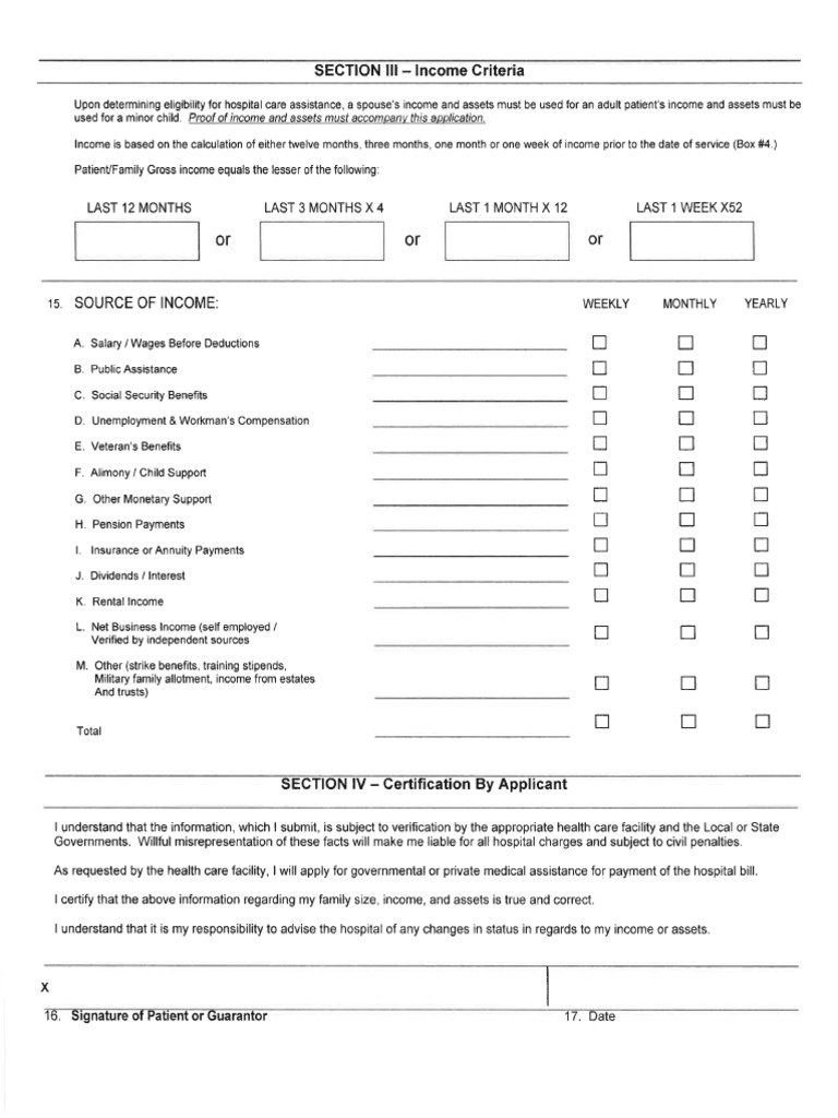 Patient & Spouse Charity Care Forms | PDF