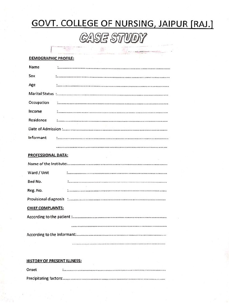 Case Study Form | PDF