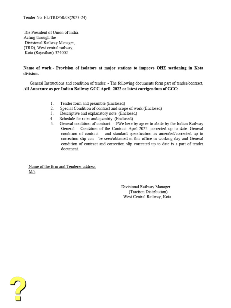 EL-TRD-50-08-2023-24 Tender Doc Kanha Enterprise | PDF | Concrete | Letter Of Credit