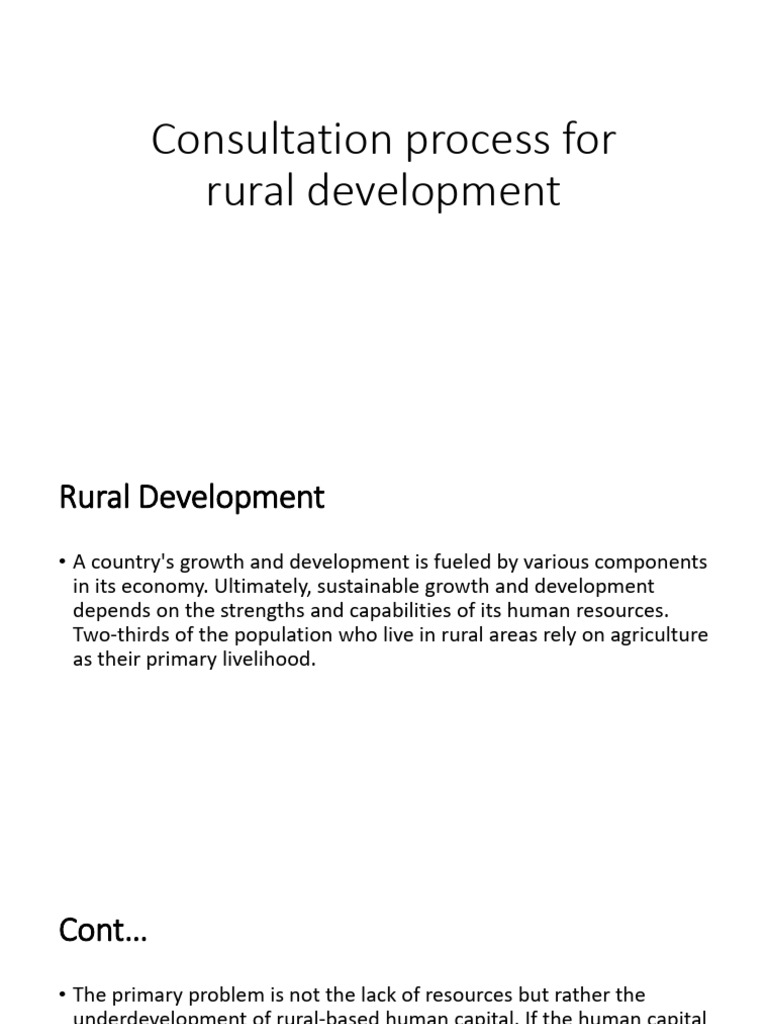 Consultation Process For Rural Development | PDF