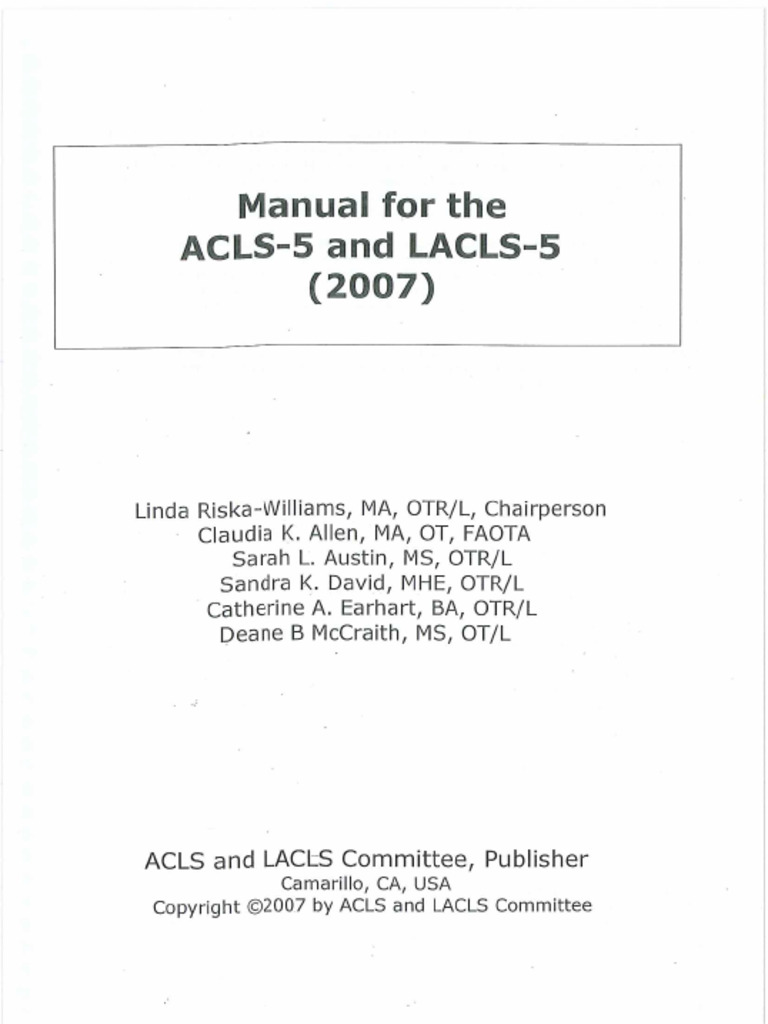 ACL Manual | PDF