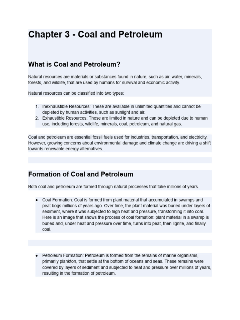 Chapter 3 - Coal and Petroleum | PDF | Fuels | Coal