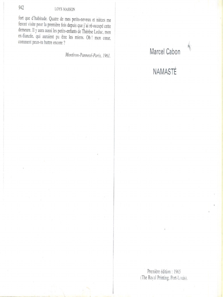 Namaste - Marcel Cabon | PDF