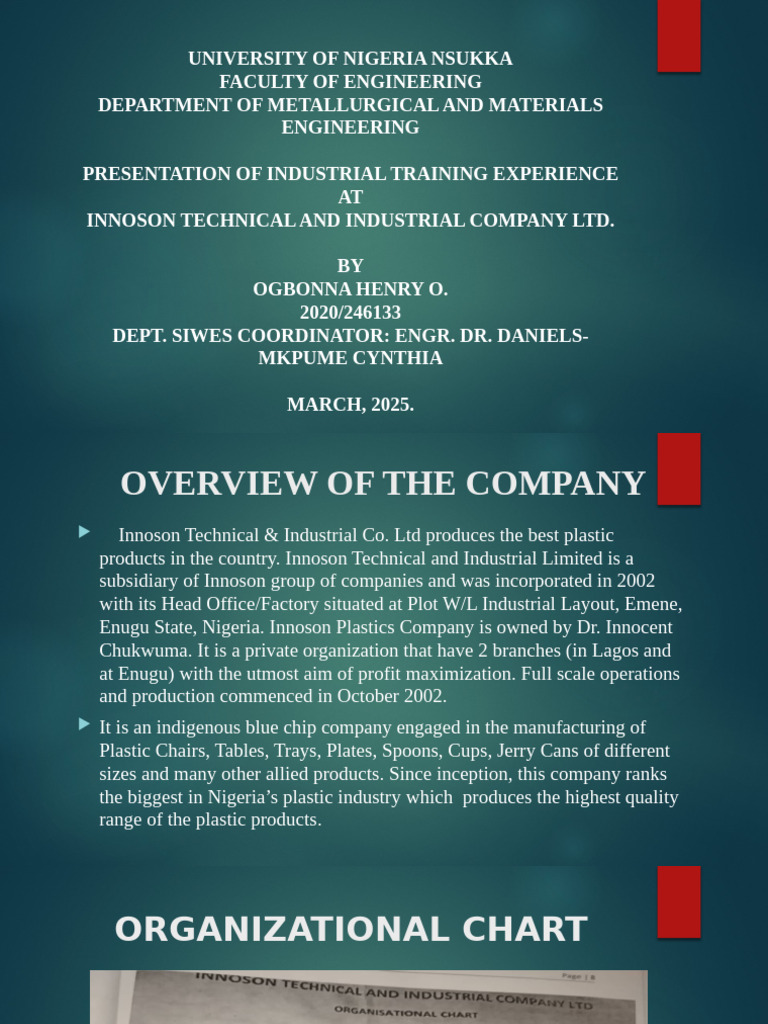 Industrial Training at Innoson Plastics | PDF | Extrusion | Building ...