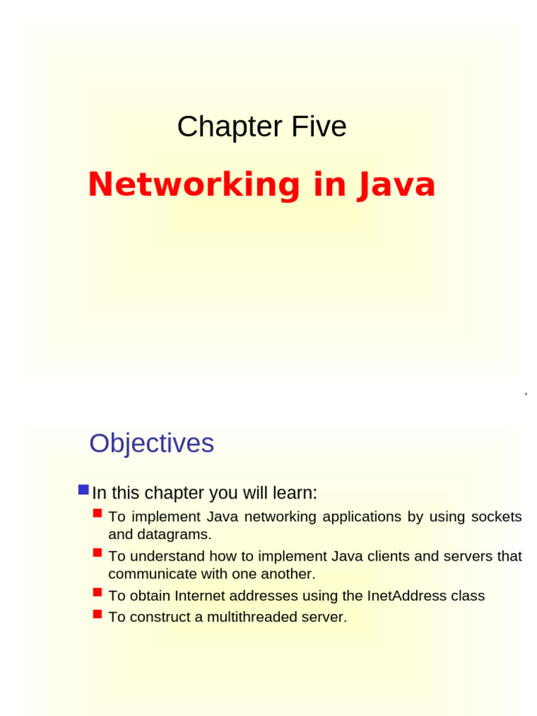 Java Chapter 5 Networking-DESKTOP-4EBGEBG | PDF | Port (Computer Networking) | Network Socket