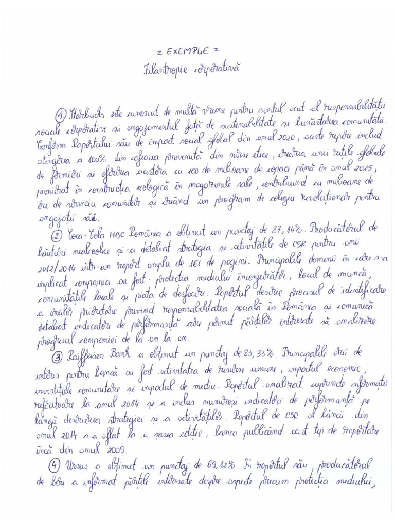 Exemple Filantropie corporativă | PDF