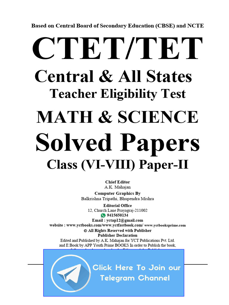 Ctet-All Tet Science & Maths Solved Papers | PDF | Mathematics | Argument
