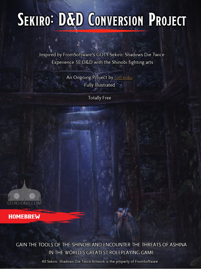 Sekiro D&D Part 1. Shinobi Prosthetic and Prosthetic Items | PDF ...