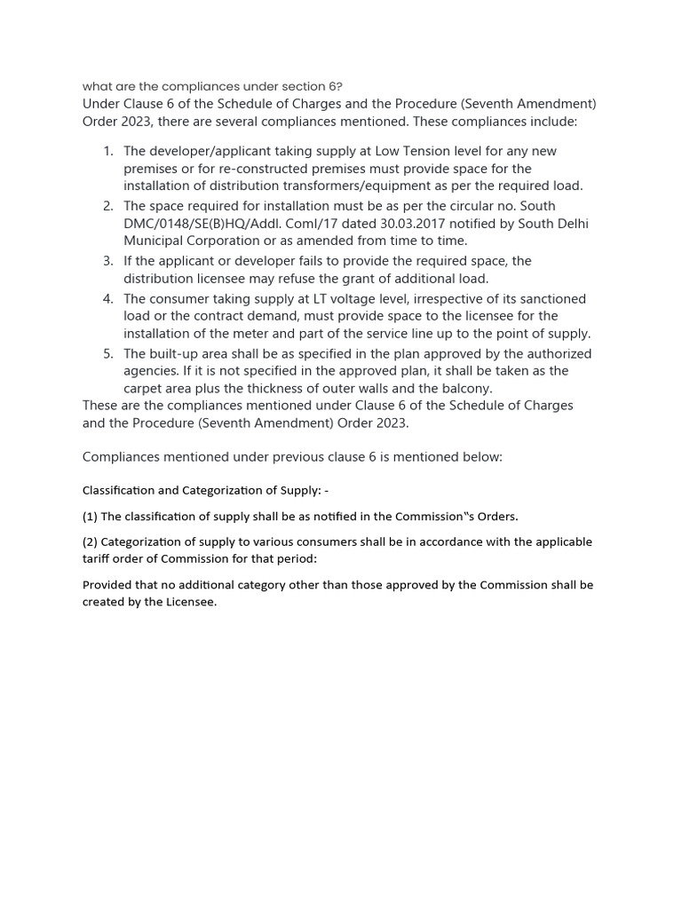 What Are The Compliances Under Section 6 | PDF