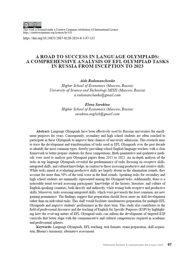 A Road To Success in Language Olympiads A Comprehe | PDF | Verb ...