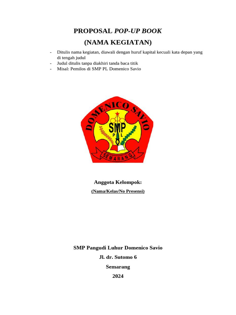 Proposal Pembuatan Buku Pop-Up | PDF