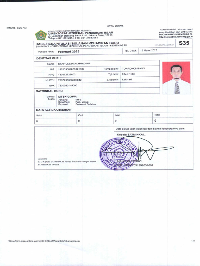 SYAIFUDDIN - S35 Februari 2025 | PDF