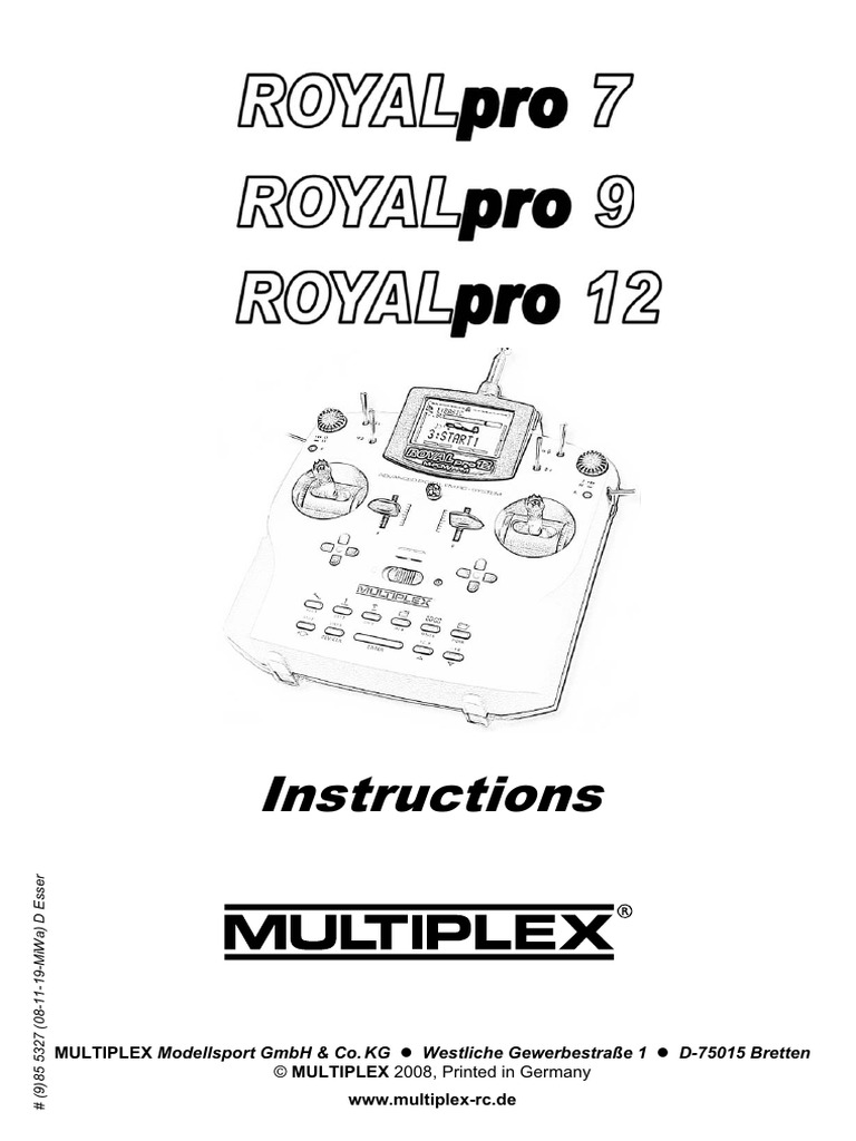 Multiplex Royal Pro Manual | PDF | Flap (Aeronautics) | Aileron
