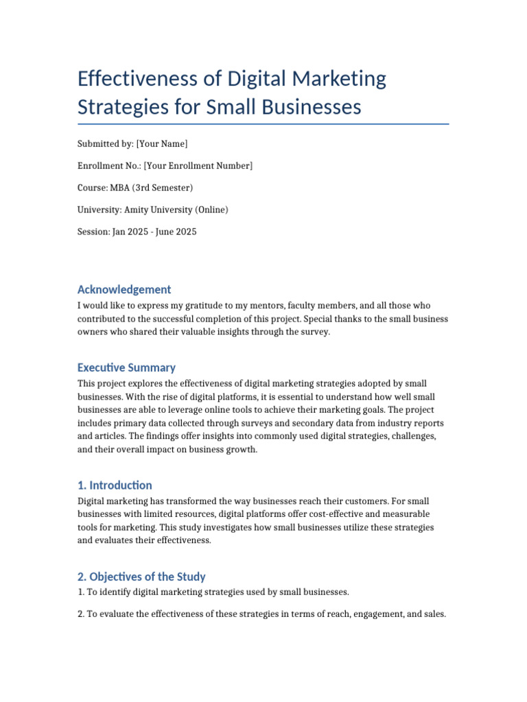 Digital Marketing for Small Businesses | PDF | Digital Marketing ...