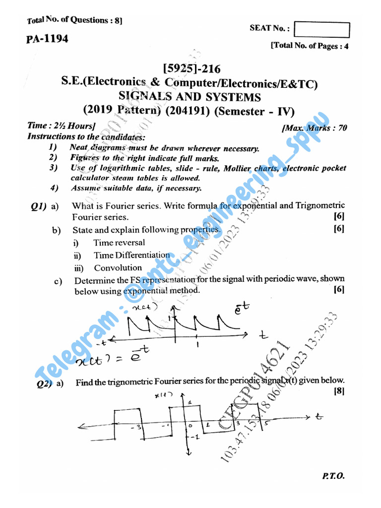 Telegram: @entc - Engineering - Sppu | PDF