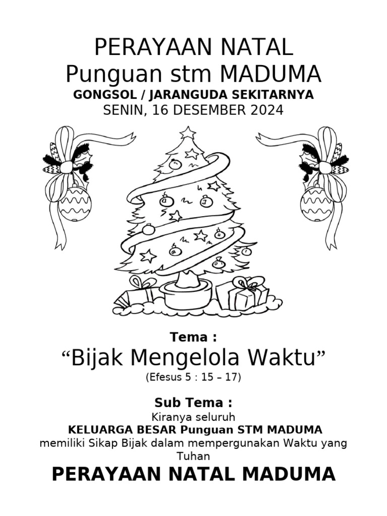 Tertib Acara Perayaan Natal STM | PDF