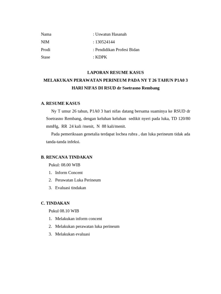 KDPK - Refleksi - Laporan Kasus Pendek | PDF