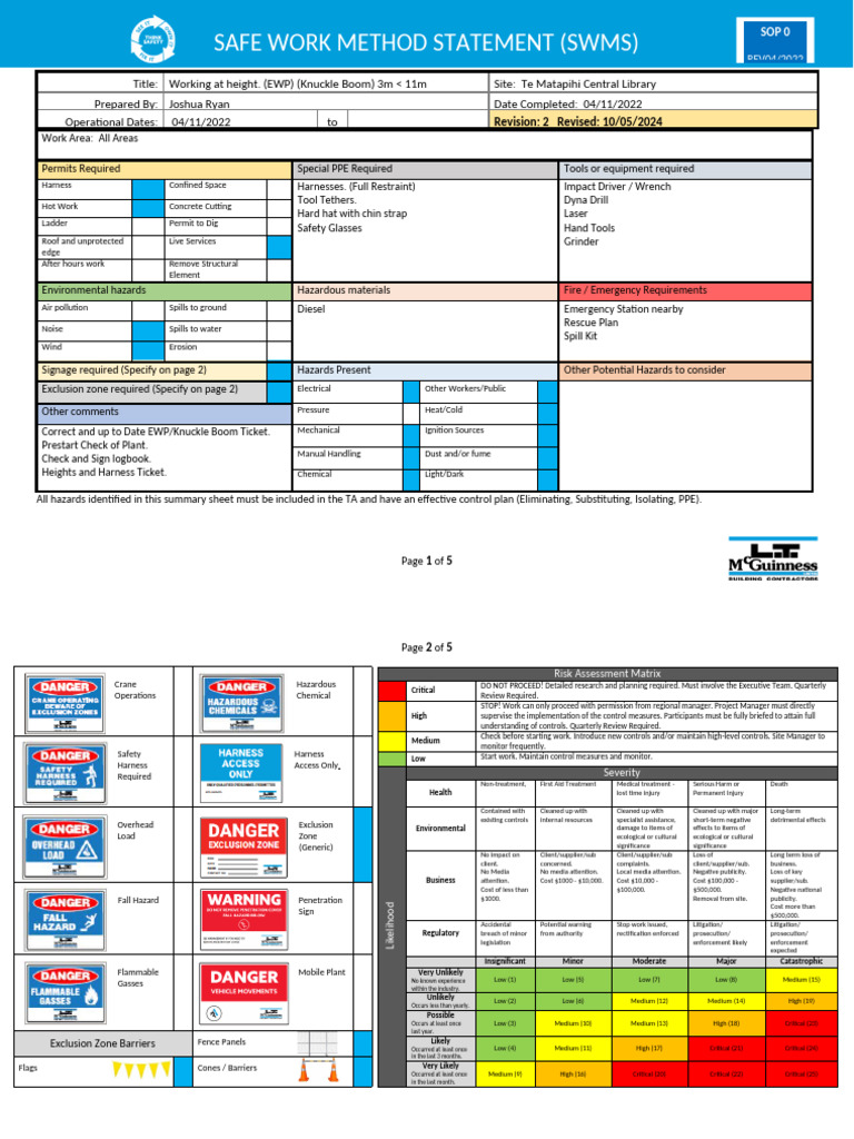 Te Matapihi Working at Height EWP, KnuckleBoom | PDF