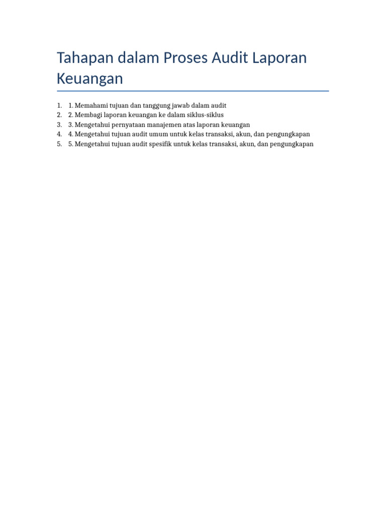 Tahapan Proses Audit | PDF