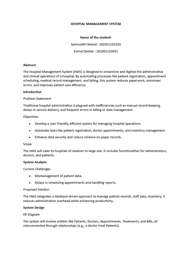 Hospital Management System | PDF | Integrated Development Environment ...