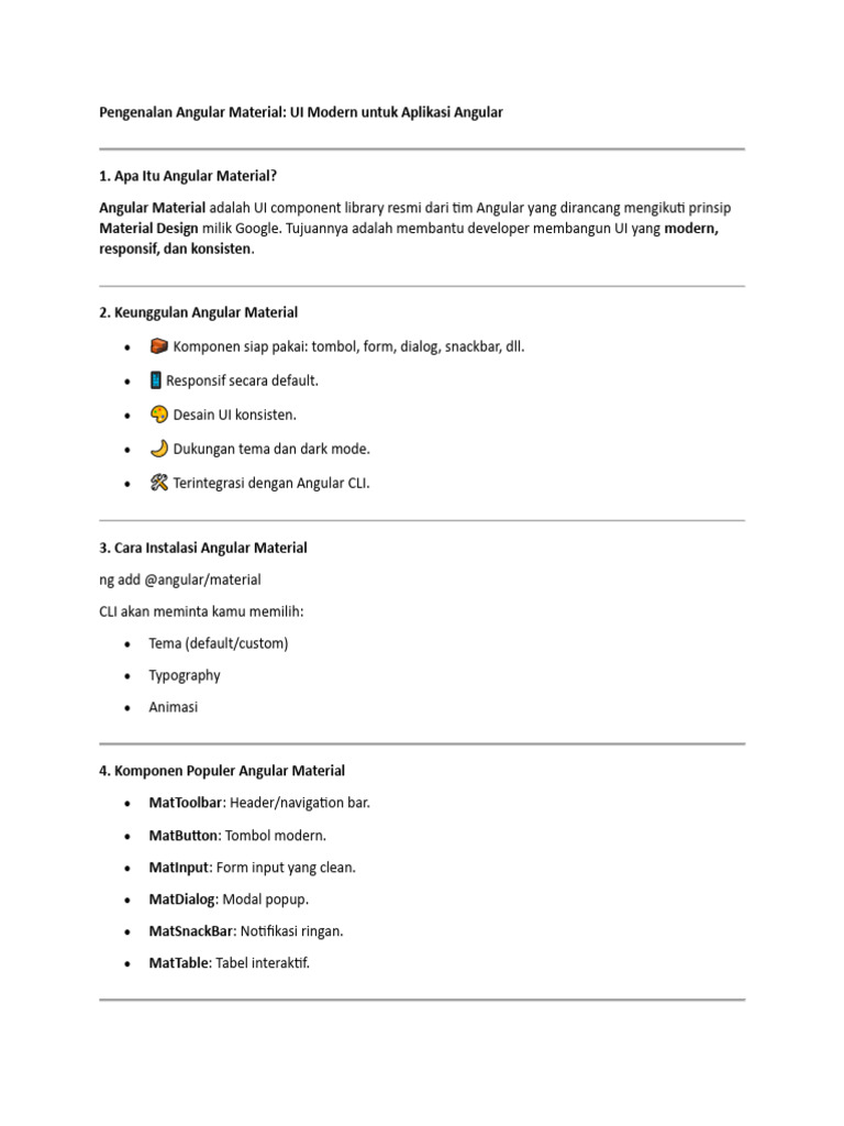 Pengenalan Angular Material | PDF