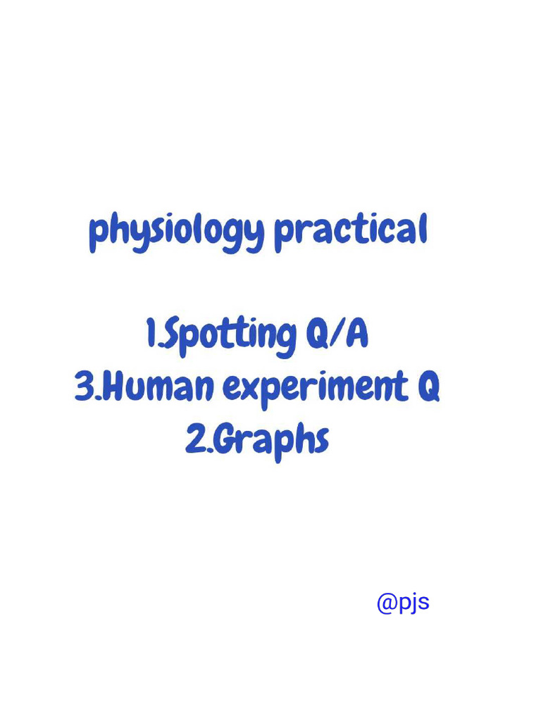 Physiology Practical Spotting | PDF