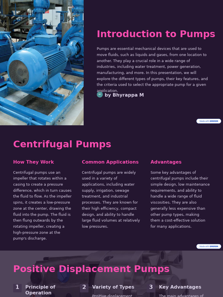 Introduction To Pumps | PDF | Pump | Energy Technology