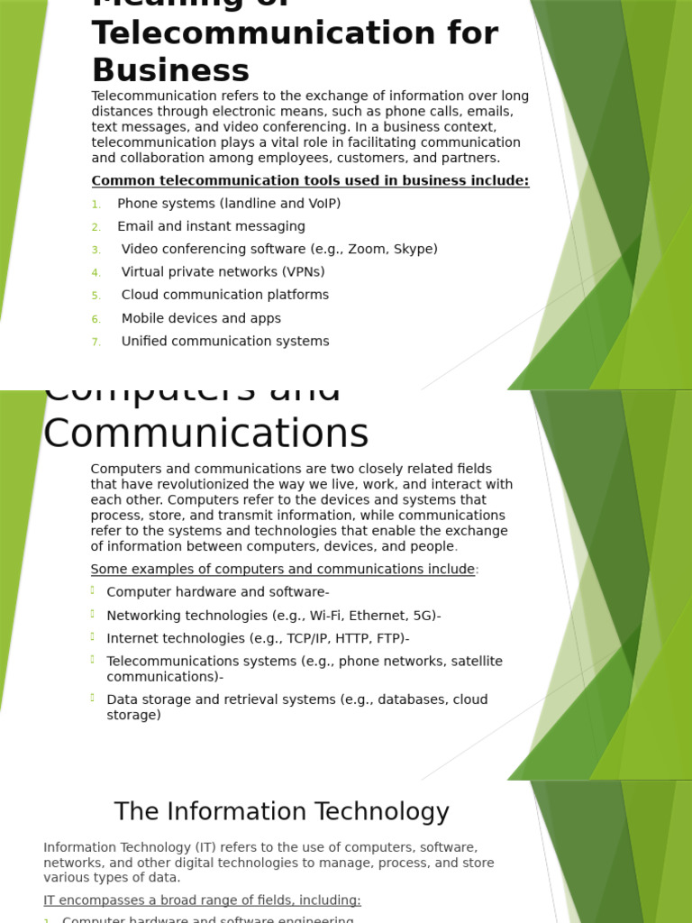 Telecommunication's Role in Business | PDF | Computer Network | Client ...