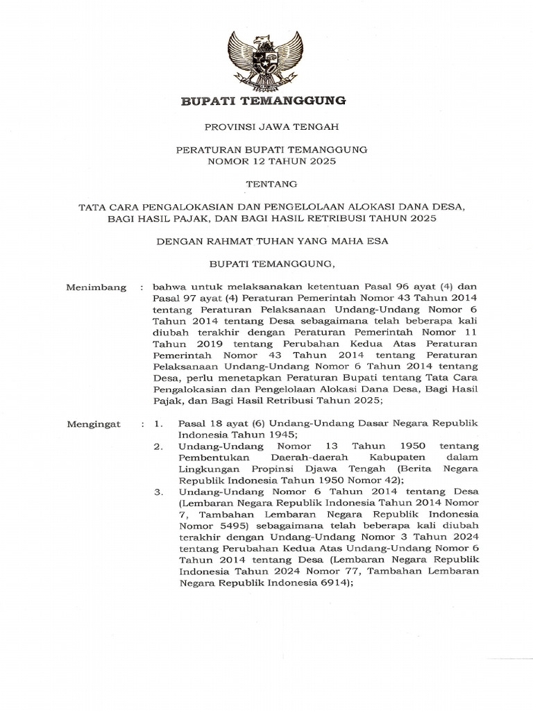 Perbup No 12 TH 2025 TTG Tata Cara Pengalokasian Dan Pengelolaan ADD ...
