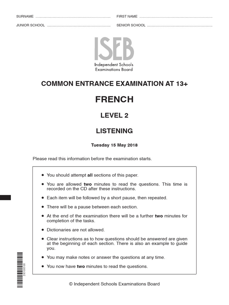 13_French_Level_2_Listening_Candidates | PDF | Les Misérables