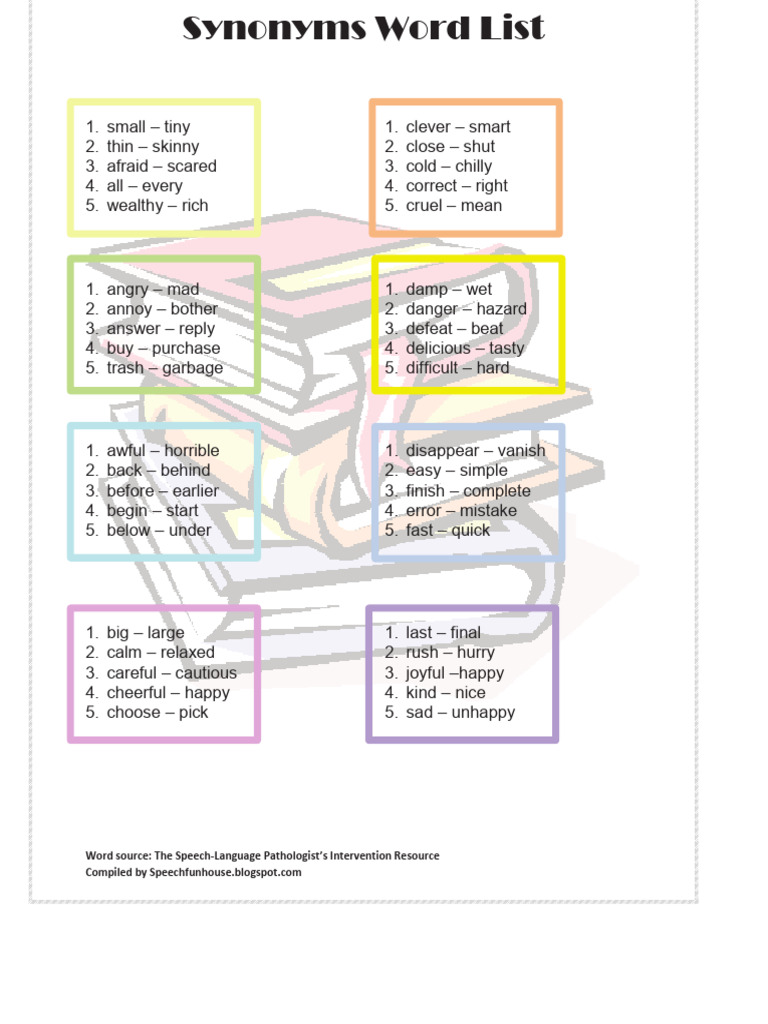 Synonym Dominoes Game Instructions | PDF