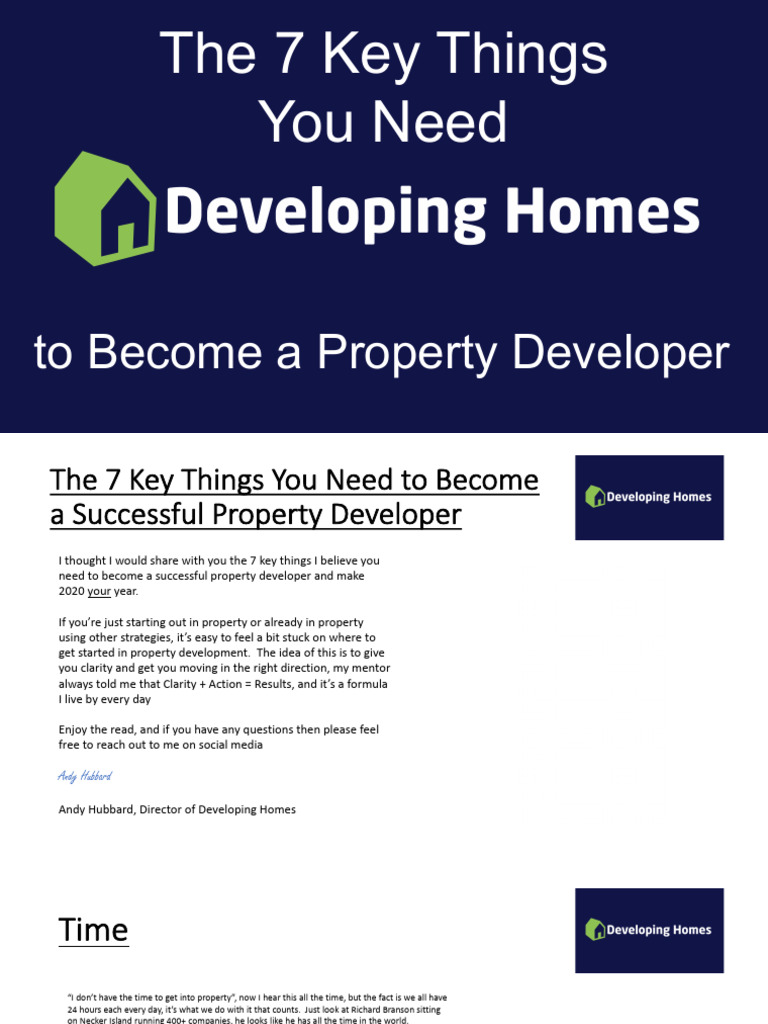The 7 Key Things You Need To Become A Successful Property Developer PDF ...
