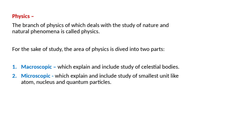 Overview of Macroscopic and Microscopic Physics | PDF