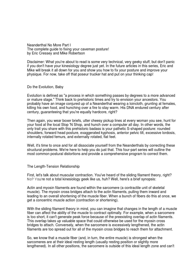 Fixing Your Caveman Posture: A 4-Part Series on Correcting Common ...