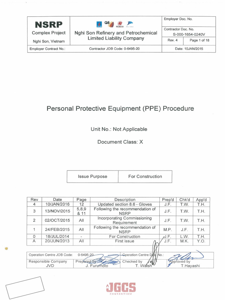 S-000-1654-0240V - 4 PPE Procedure | PDF | Personal Protective ...