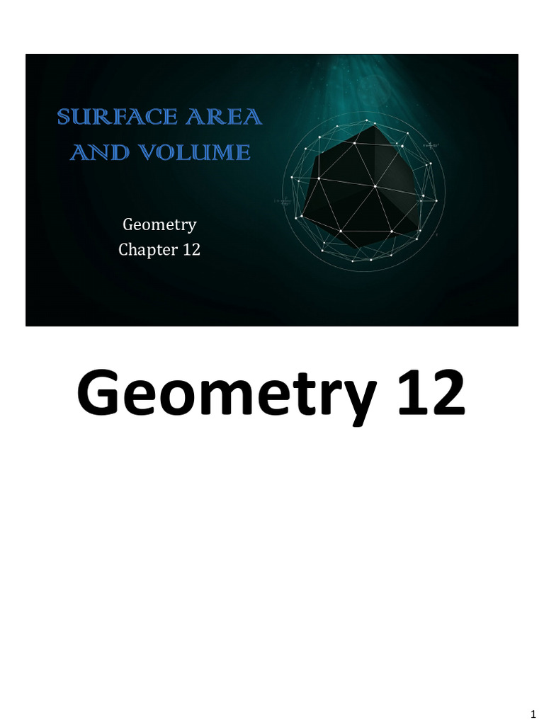 Geometry: Solids, Surface Area, and Volume | PDF | Sphere | Area