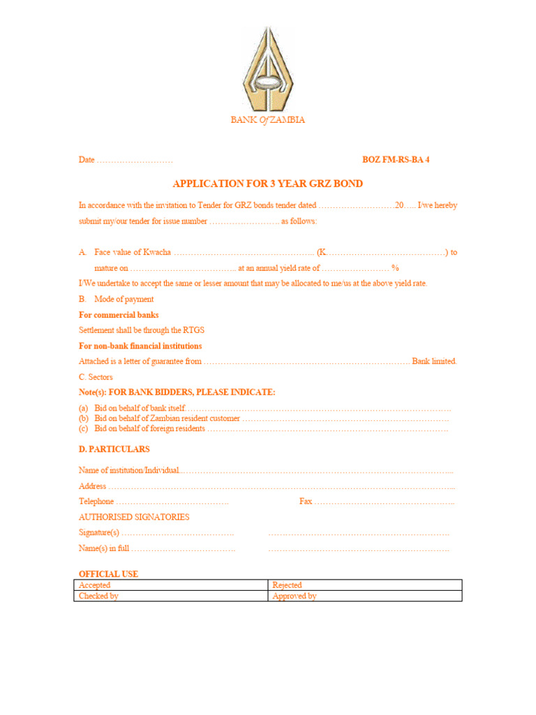 Form 3 Year GRZBond | PDF