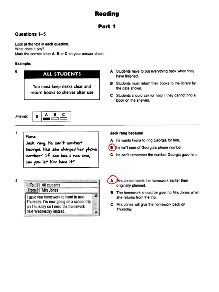 Pet Plus 2 - Test 4 - Reading - Listening | PDF
