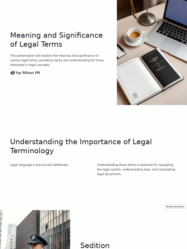 Meaning and Significance of Legal Terms | PDF | Crimes | Crime & Violence