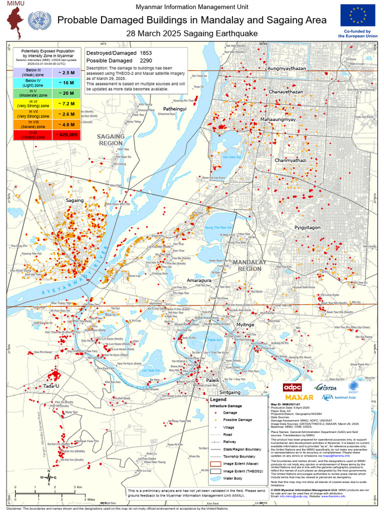 Mandalay Region Damage Assessment Map | PDF | Myanmar