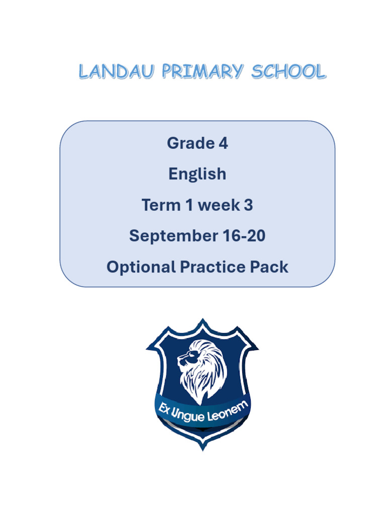 Grade 4 OPP TERM1 Week 3 2024-2025 | PDF