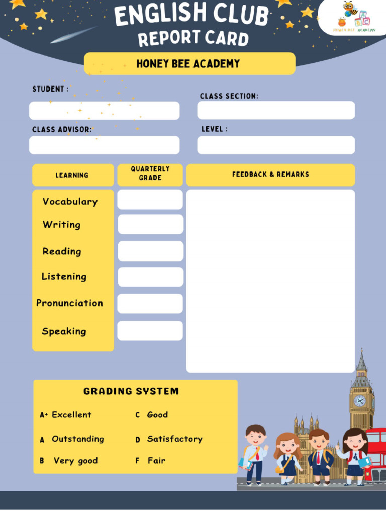 Report Card English Club | PDF
