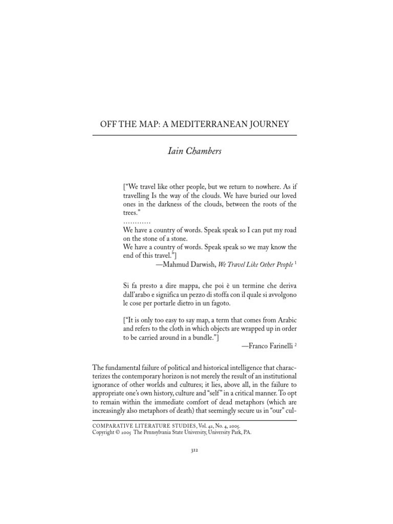 Iain Chambers - Off The Map | PDF | Zionism | Postcolonialism