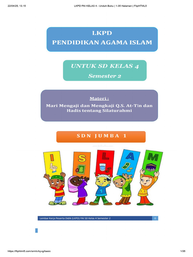 LKPD PAI Kelas 4: Buku Unduhan 35 Halaman | PDF